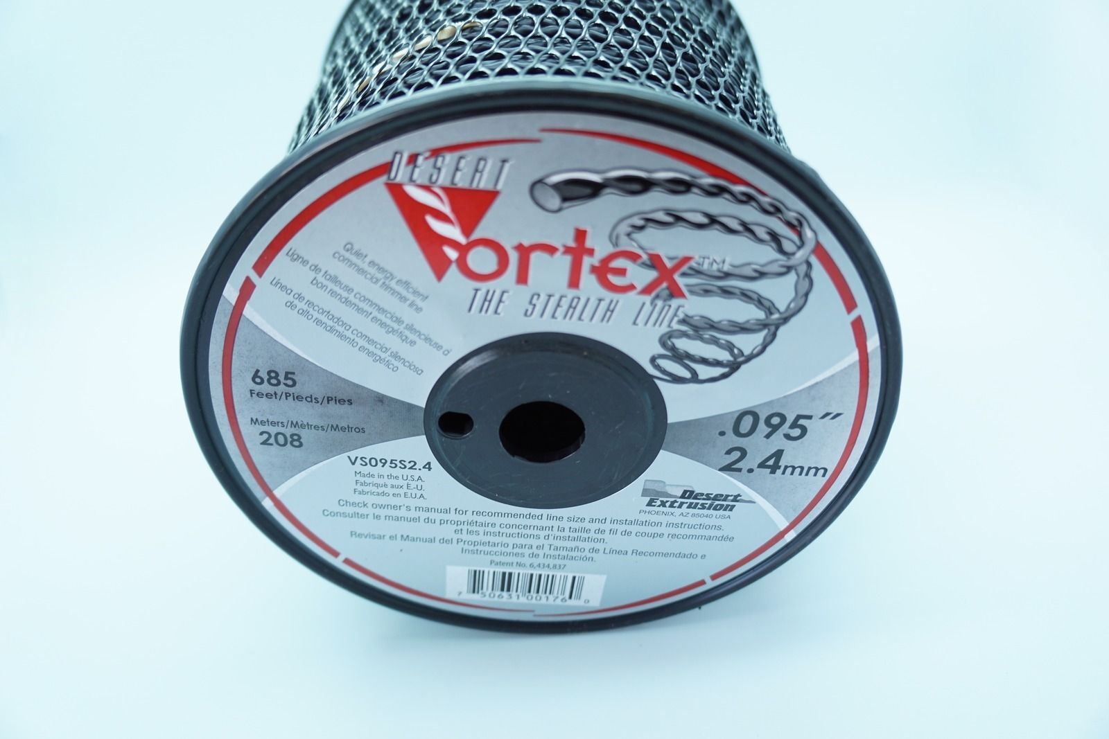 DESERT VORTEX TRIMMER LINE VS095S2.4 .095 3 LBS SPOOL COMMERCIAL BLACK ...