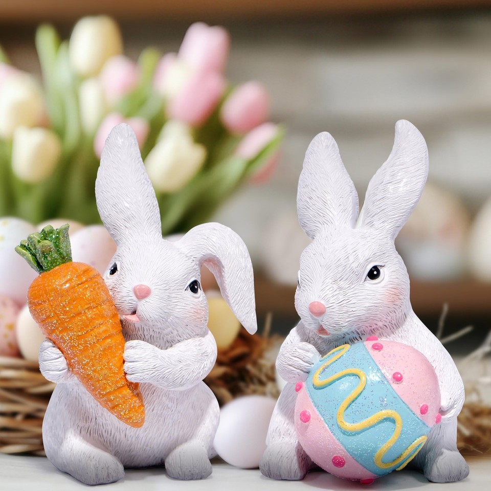 Hodao Easter Bunny Decoration Spring Easter Day Rabbit Decor Gifts ...