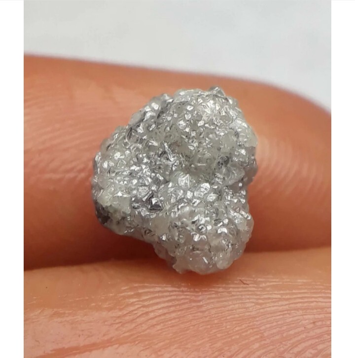 Silver- Grey Rough, 2.05 Ct, Uncut Diamond,Raw Rough Diamond,Real Ring ...