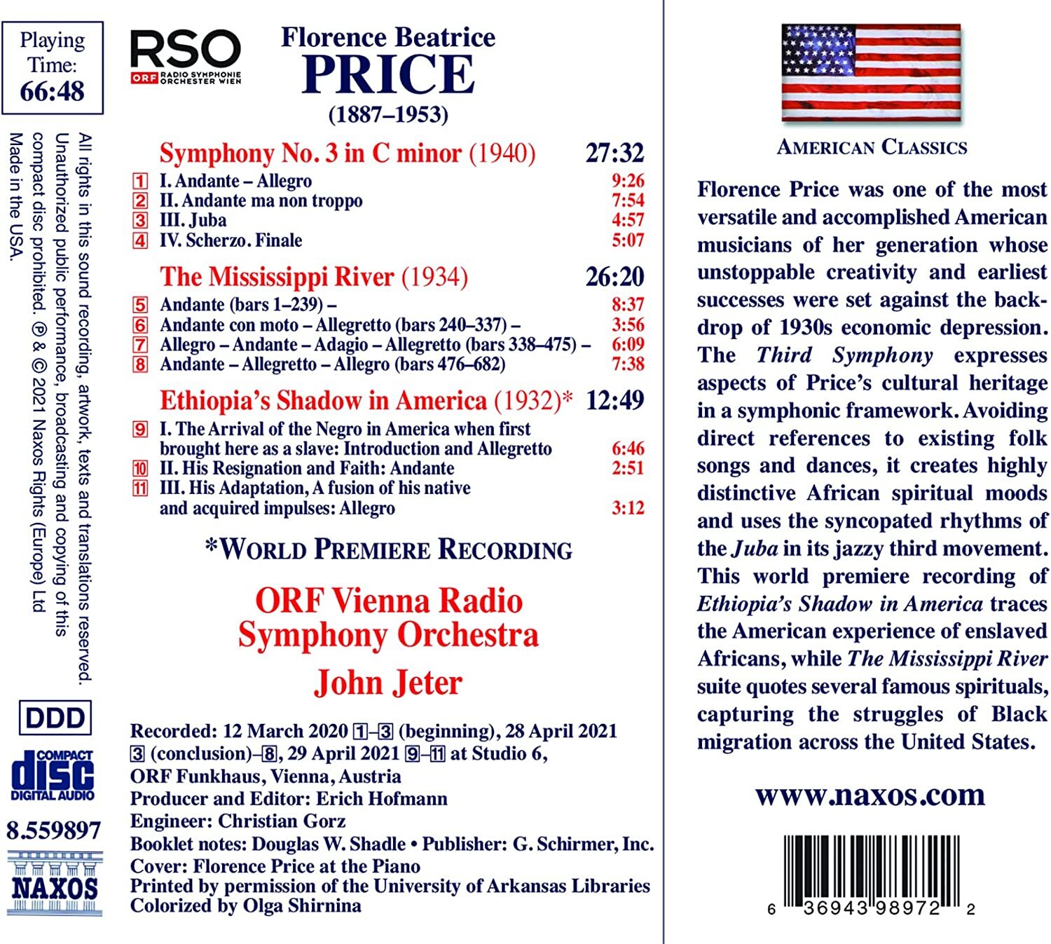 Price Symphony No. 3 [ORF Vienna Radio Symphony Orchestra John Jeter ...