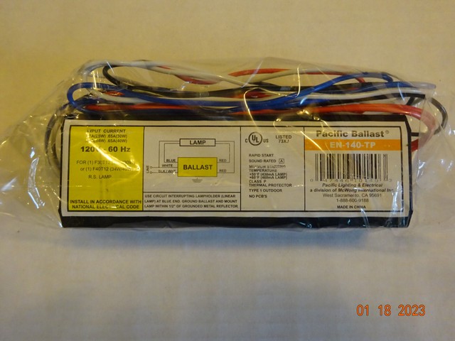 Pacific Ballast Rapid Start Ballast EN-140-1-TP for One Bulb F40 F30 ...
