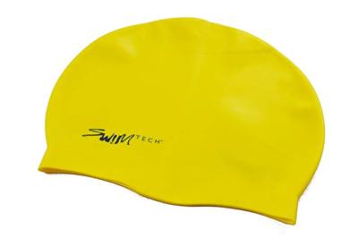 SwimTech Silicone Swim Cap Adults Yellow Swimming Pool Cap NEW | eBay UK