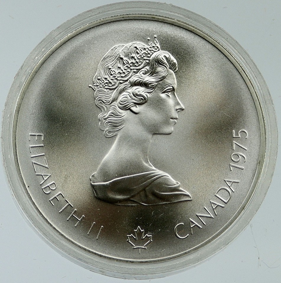 1975 CANADA Montreal XXI Olympics WOMEN'S JAVELING THROWING Silver Coin ...