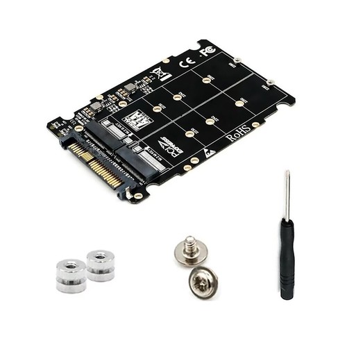 M.2 NVME SSD Key M + NGFF SATA SSD Key B to U.2 SFF-8639 Adapter Card ...