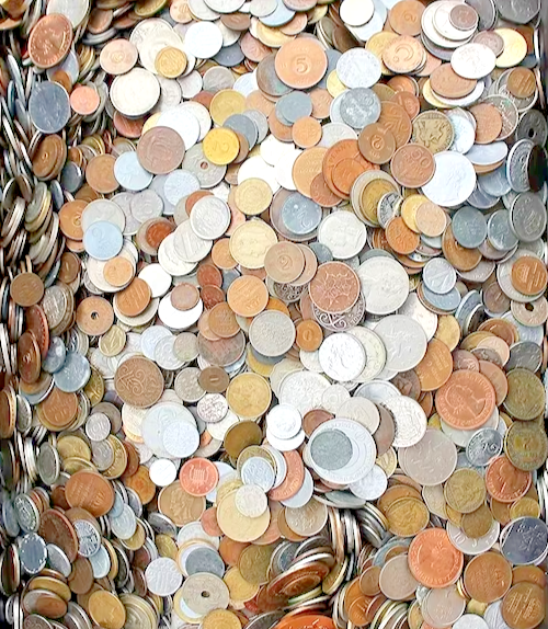 50 coins US and Foreign and assorted tokens- old & new, unique *LOOK*# ...