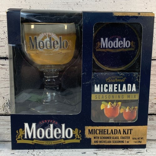 Modelo Michelada Kit Schooner Glass Coaster Seasoning Mix 1 oz NEW ...
