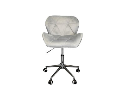 Gray Velvet Vanity Chair Arm Rest Height Adjustable Swivel Chair | eBay