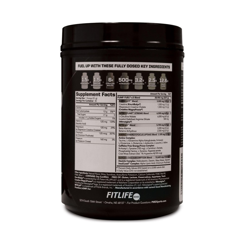 PMD Sports Ultra Pump Fuel Caffeine Free - Pre Workout Drink Mix ...