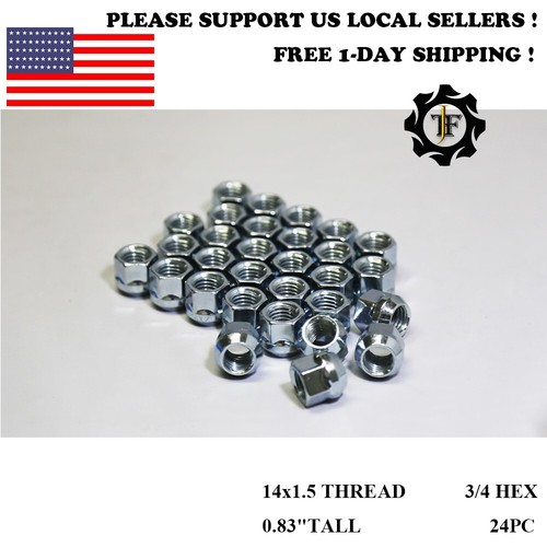 24PC 14X1.5 CHROME OPEN END ACORN BULGE LUG NUTS FIT FORD GMC CHEVY ...