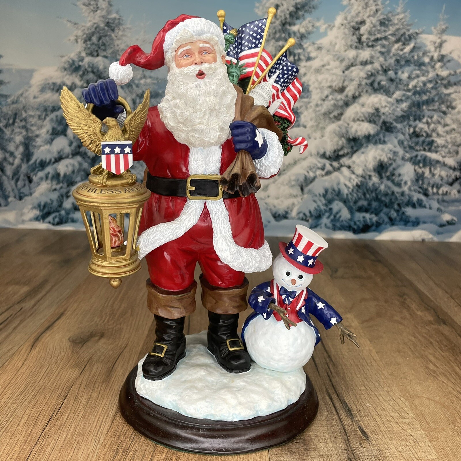 Danbury Mint Star Spangled Santa Claus Patriotic Christmas Figurine 4th ...
