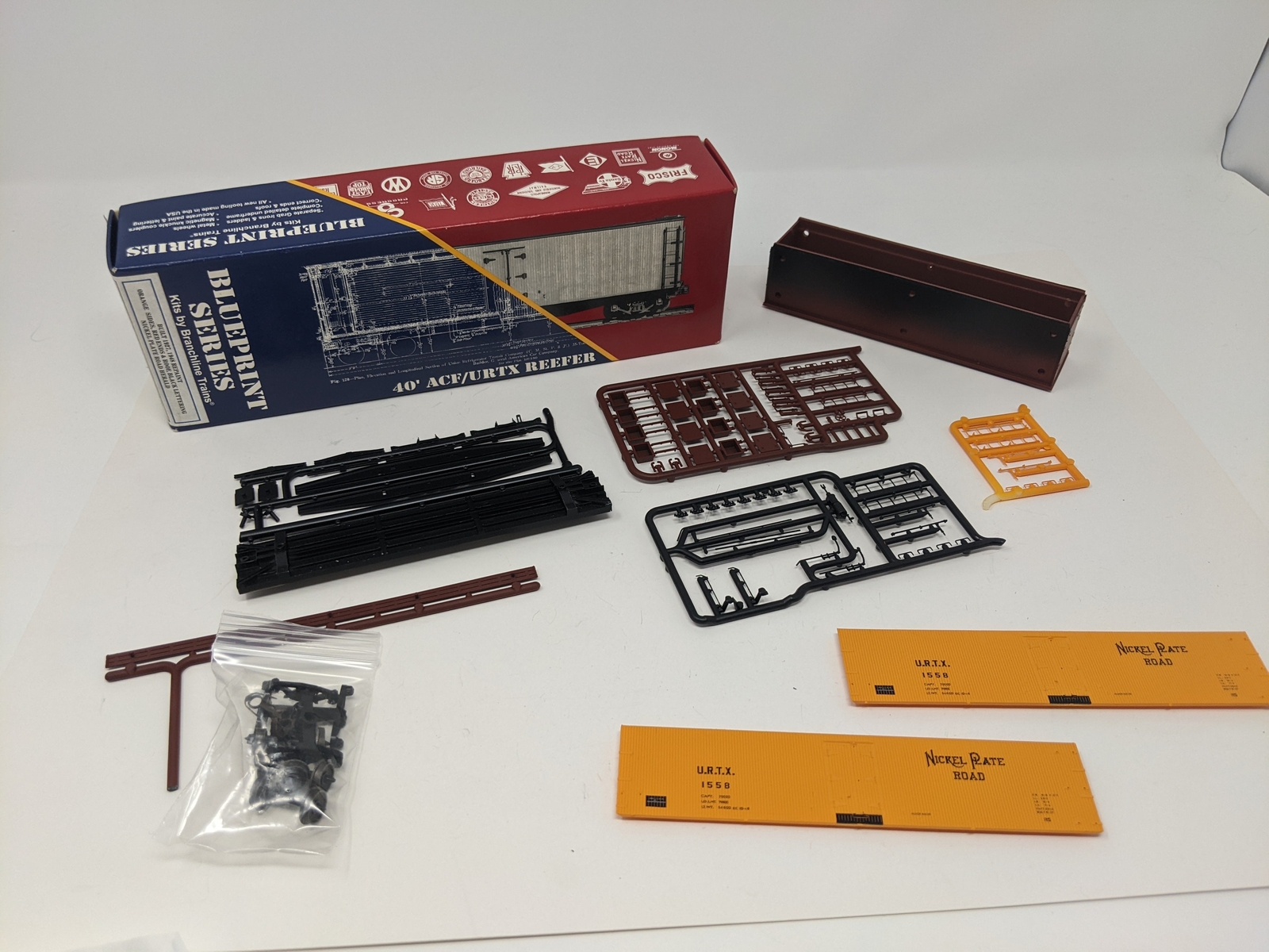 USED Branchline HO 40' ACF/URTX Wood Reefer, Nickel Plate #1558 KIT ...