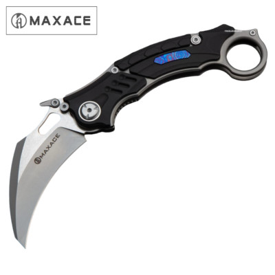 Maxace Raptor Magnacut Black Titanium Knife with Timascus Inlay M10B ...