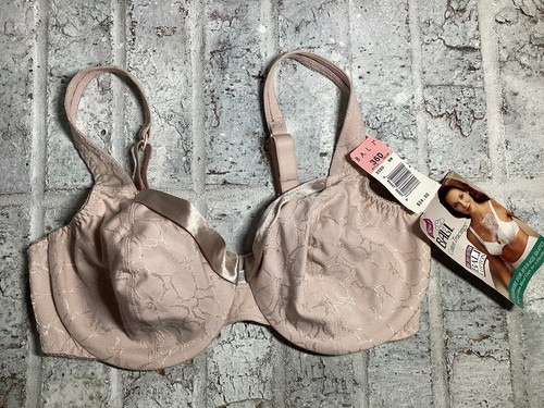 Bali Cotton Tracings Underwire Bra 36D NWT Pink Pretty Stitching Soft ...