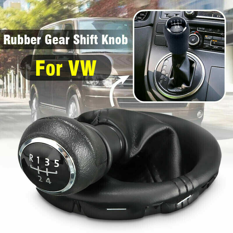 5Speed Gear Stick Shift Knob Leather Boot For Volkswagen T5 T5.1 Gp ...