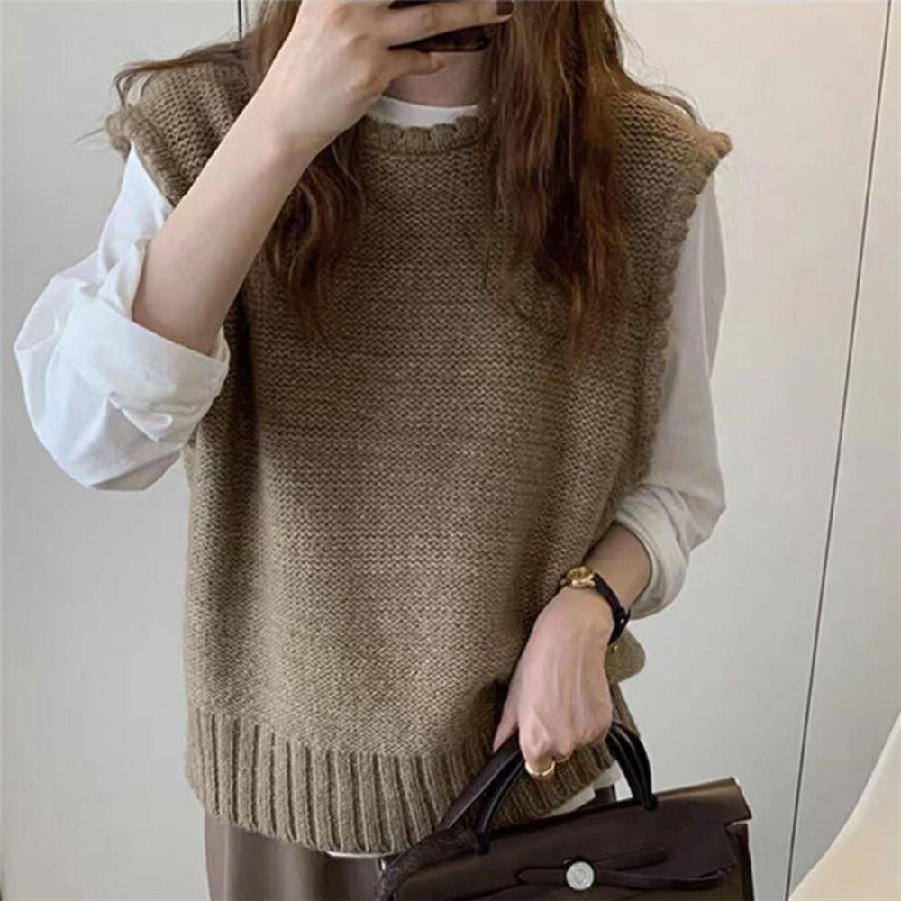 Ladies Casual Gilet Sleeveless Jumper Office Daily Chic Waistcoat Vest ...