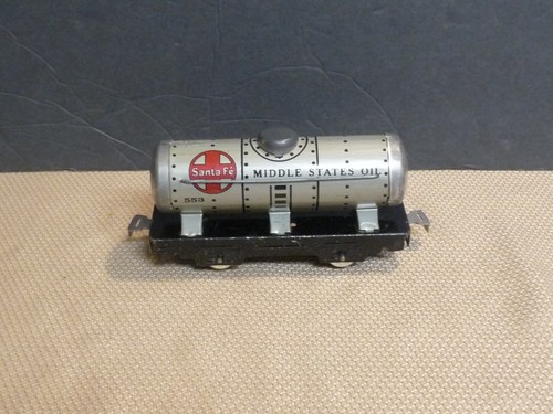1950s MARX O SCALE TIN SANTA FE TANK CAR MODEL RAILROAD Middle States ...