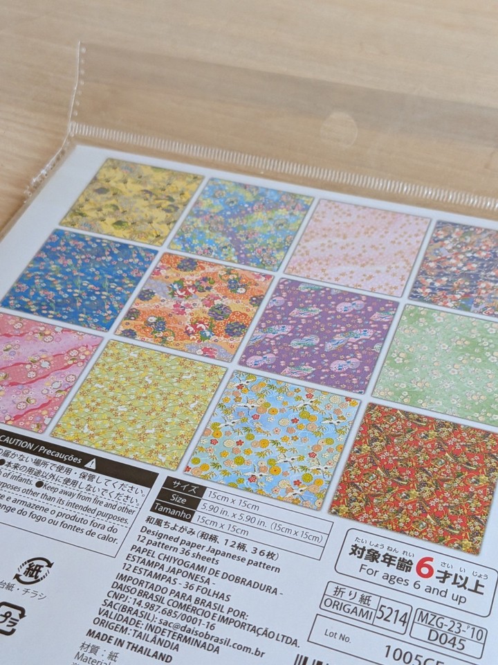 Daiso Japanese Chiyogami Origami Paper 36 Sheets 12 Patterns Japan ...