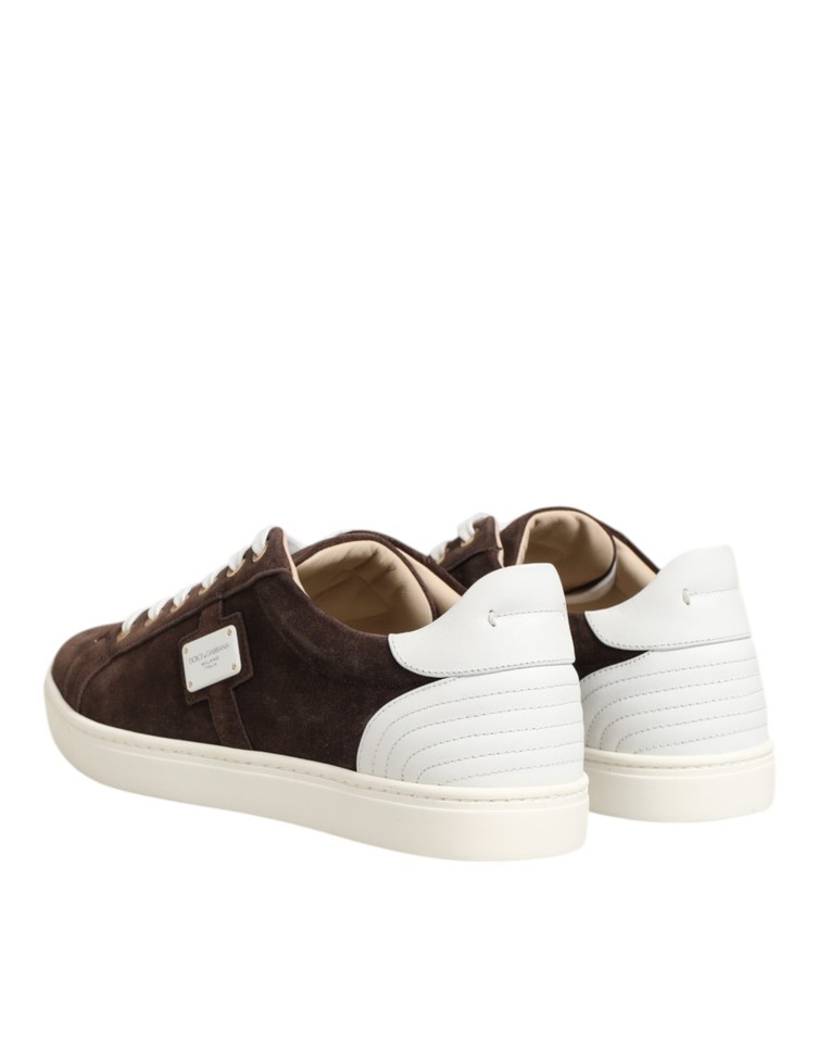 Dolce & Gabbana Brown Suede Leather Low Top Men Sneakers Men's Shoes ...