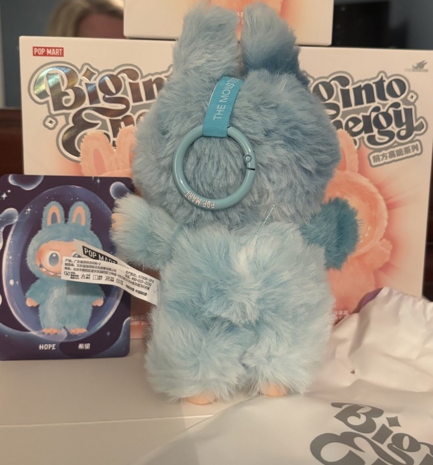 Authentic PopMart Big Into Energy Labubu - HOPE 💙🩵 | eBay