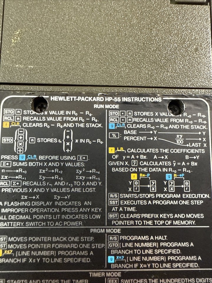 HP-55 Scientific Programmable Calculator ONLY - Tested Working (EARLY S ...