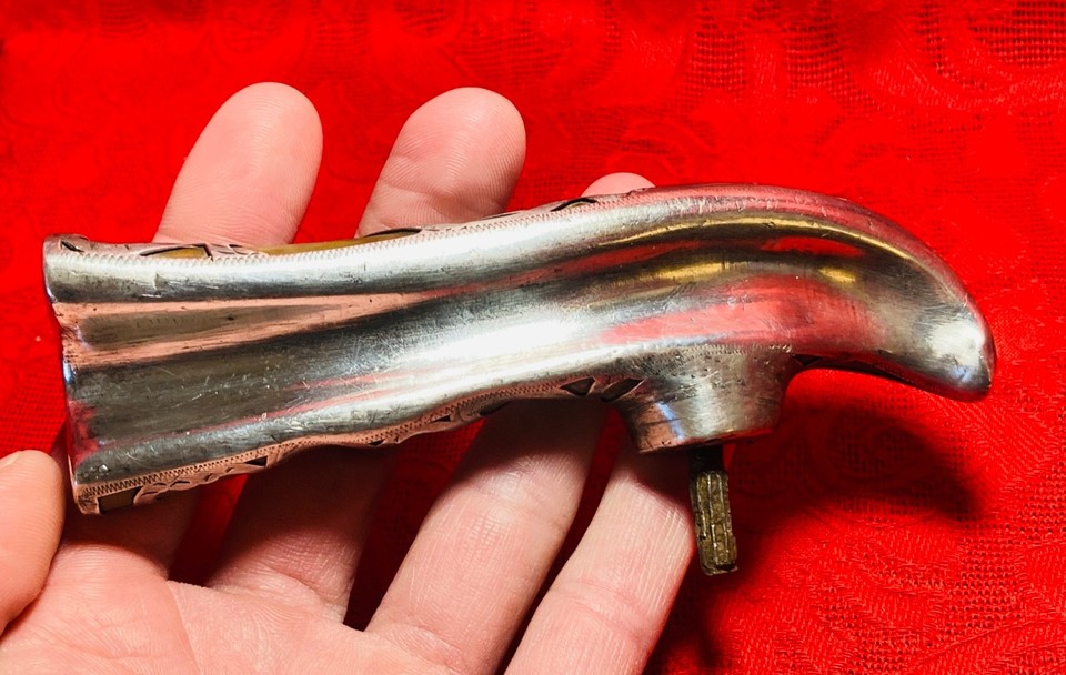Antique Victorian Sterling Silver Overlaid Bone Cane Handle (Parts ...