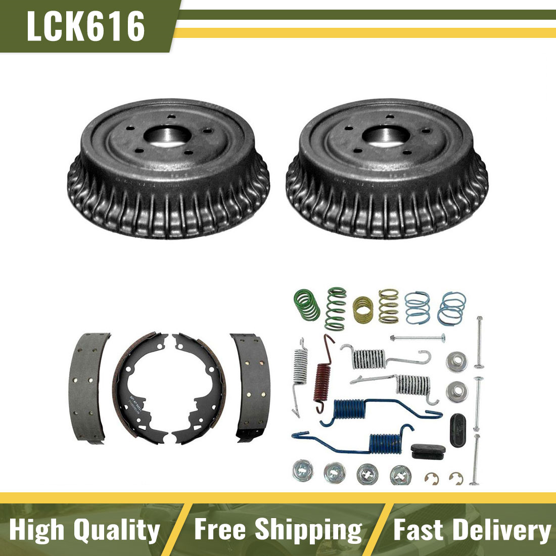 Rear Kit Brake Drums & Brake Shoes Hardware Kit For 1978 1979 - 1987 ...