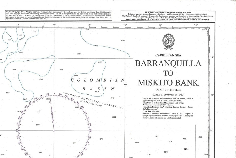 Admiralty 396 Caribbean Sea Barranquilla Miskito Bank Chart Map ...