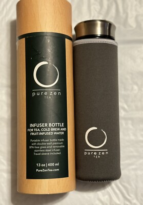 Pure Zen Tea Infuser Bottle (Glass) with Gray Travel Sleeve | eBay