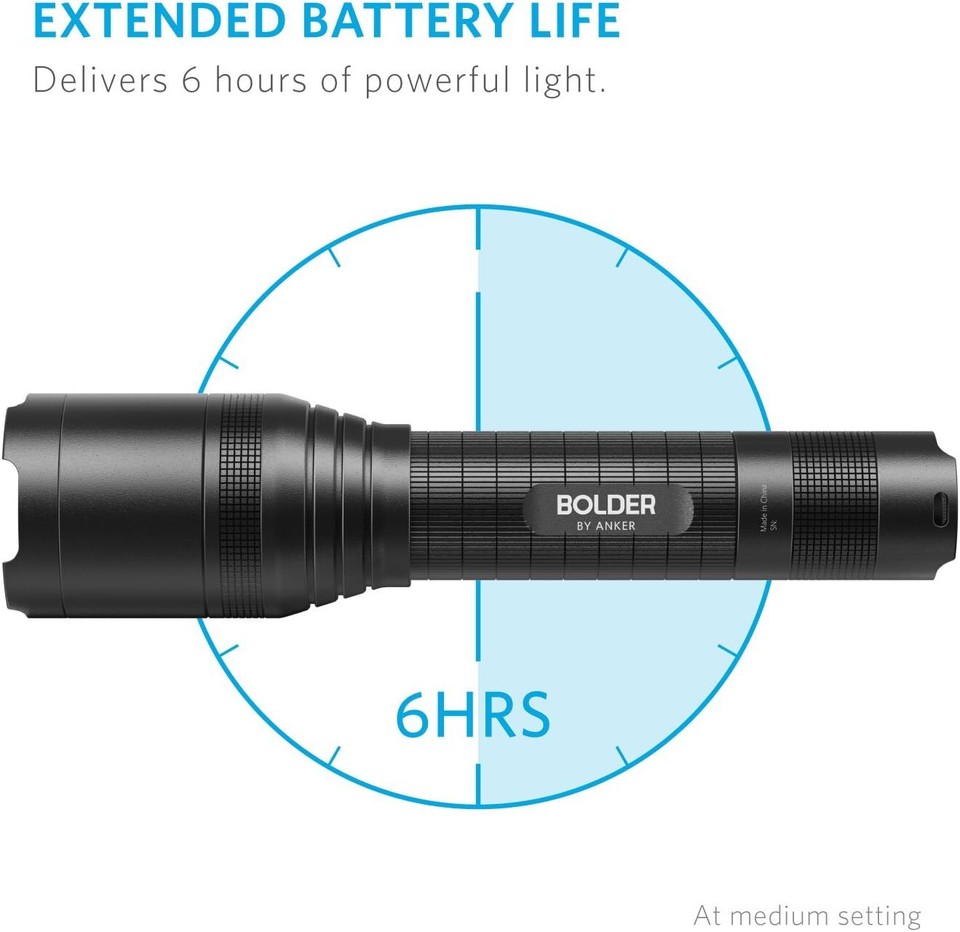 Anker Bolder LC90 LED Flashlight Rechargeable Super Bright Torch ...