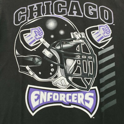 Vintage 2001 XFL Chicago Enforcers Graphic Shirt Medium WWF WWE ...
