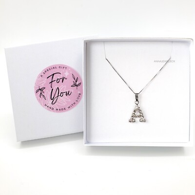 Personalised 925 Silver Love Heart Initial Letters Chain Necklace Gift ...