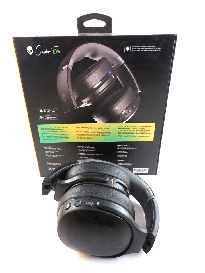 Skullcandy Crusher Evo Wireless Over-Ear Headset - BLACK ( S6EVW-S986 ...