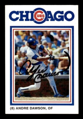 ANDRE DAWSON SIGNED 1987 CUBS DAVID BERG - ON-CARD AUTO - CHICAGO CUBS ...