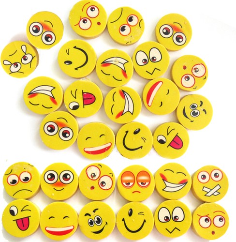 48-piece Yellow Funny Smiling Face Erasers Eraser Set (4 Dz) | eBay