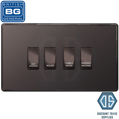 BG Black Nickel Screwless Custom Grid Switch Panel Kitchen Appliance 4 ...
