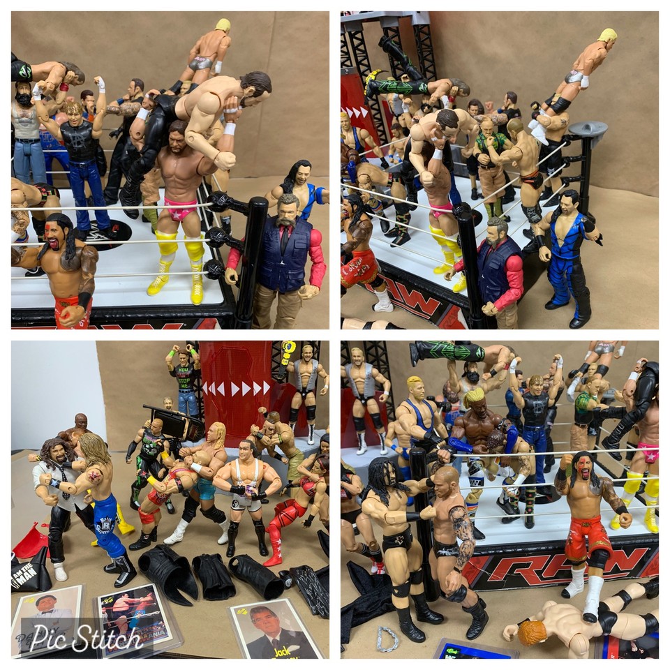 Vintage 1990s 2000s WWF WWE WCW Wrestler Action Figure Wrestling Ring ...