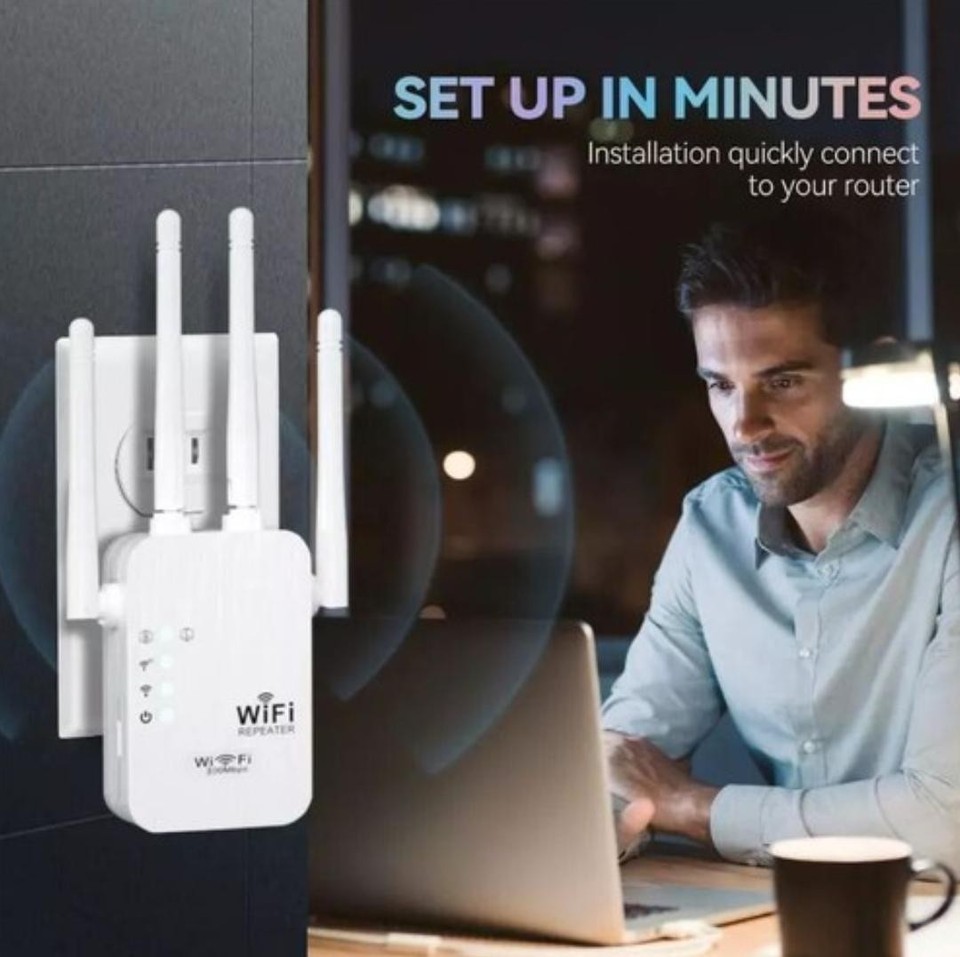 WiFi Range Extender Repeater 1200Mbps Wireless Router Signal Booster 2 ...