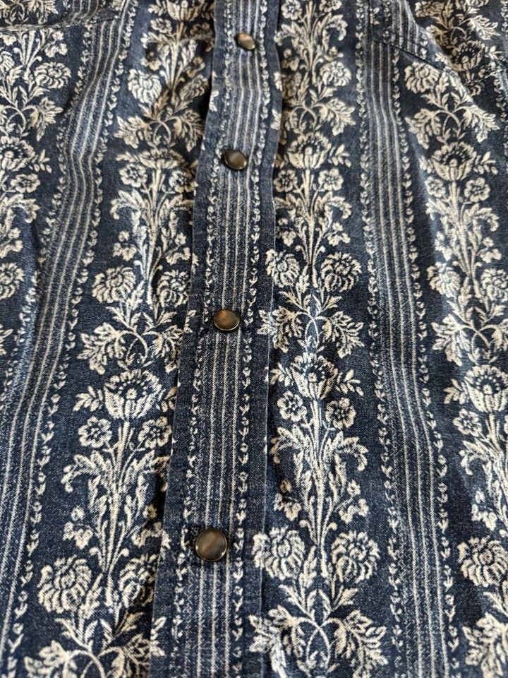 Southern Thread Shirt Mens XL Long Sleeve Pearl Snap Multicolor Floral ...