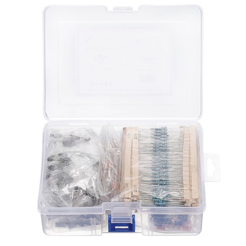 1490Pcs Electronics Component Assortment Kit Metal Film Resistors LED ...
