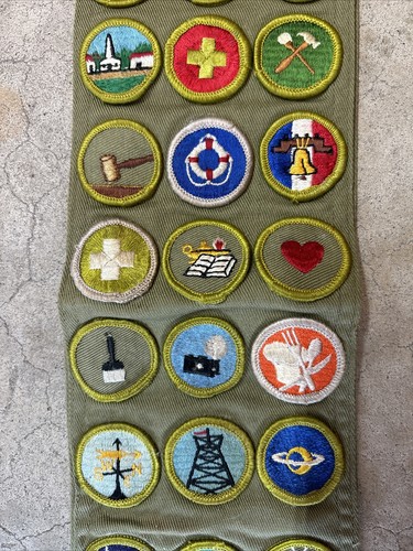 Vtg 1950s BOY SCOUTS OF AMERICA BSA Explorer Patch Sash Merit Badges 39 ...