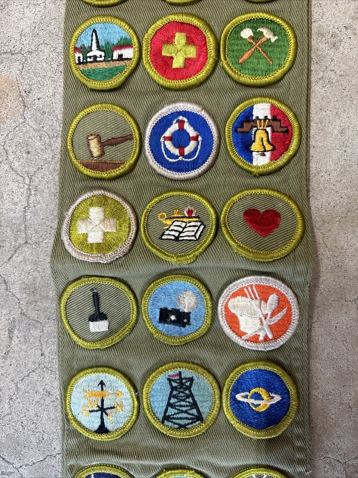 Vtg 1950s BOY SCOUTS OF AMERICA BSA Explorer Patch Sash Merit Badges 39 ...