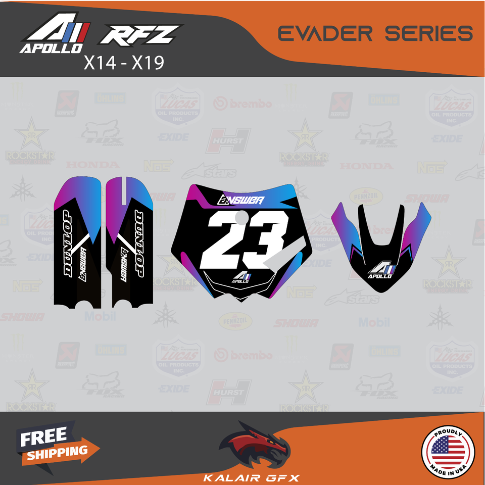 Graphics Decal Kit For Apollo RFZ X4 X5 X6, X14 to X19 all years Evader ...