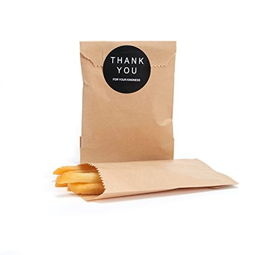100 Pack 3x5 Inches Natural Kraft Paper Bags for Bakery Cookies Treats ...