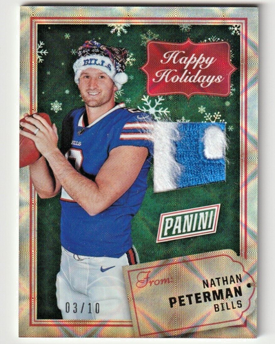 Nathan Peterman Rookie RC /10 2017 Black Friday Happy Holidays Santa ...