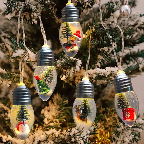 Christmas Tree String Light -10 LED Vintage Xmas Bubble Lights,6FT ...
