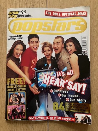 SMASH HITS MAGAZINE March 14 2001 Hear'say Popstars Special Giant ...