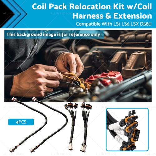 4PCS Coil Pack Relocation Kit w/Coil Harness &Extension Suitable For ...