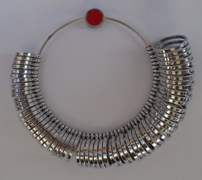 British Finger Ring Sizers Metal 63 Rings A-Z & 1-6 Incl 1/2 Sizes ...
