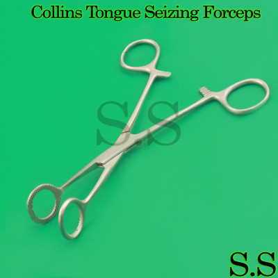 10 Pcs Surgical Collins Tongue Seizing Forceps 6.5" Jaws Wide 20mm ...