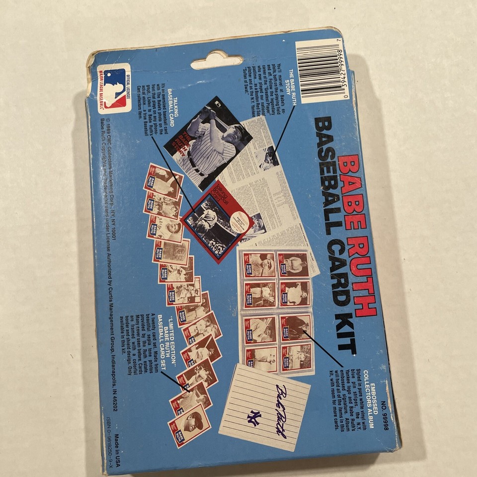 1989 CMC BABE RUTH BASEBALL CARD KIT Unopened Original Box With Talking ...